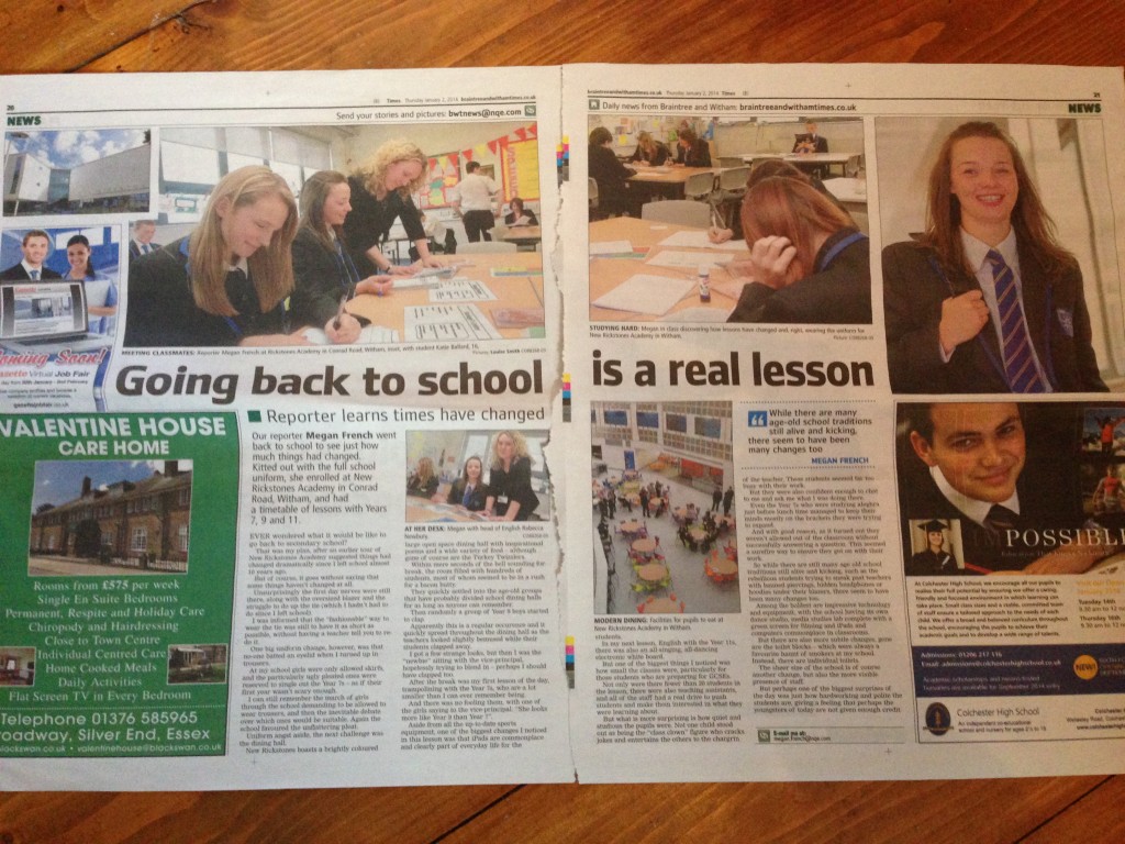 Newspaper reporter goes back to KLC school - Kelly Louise Clark